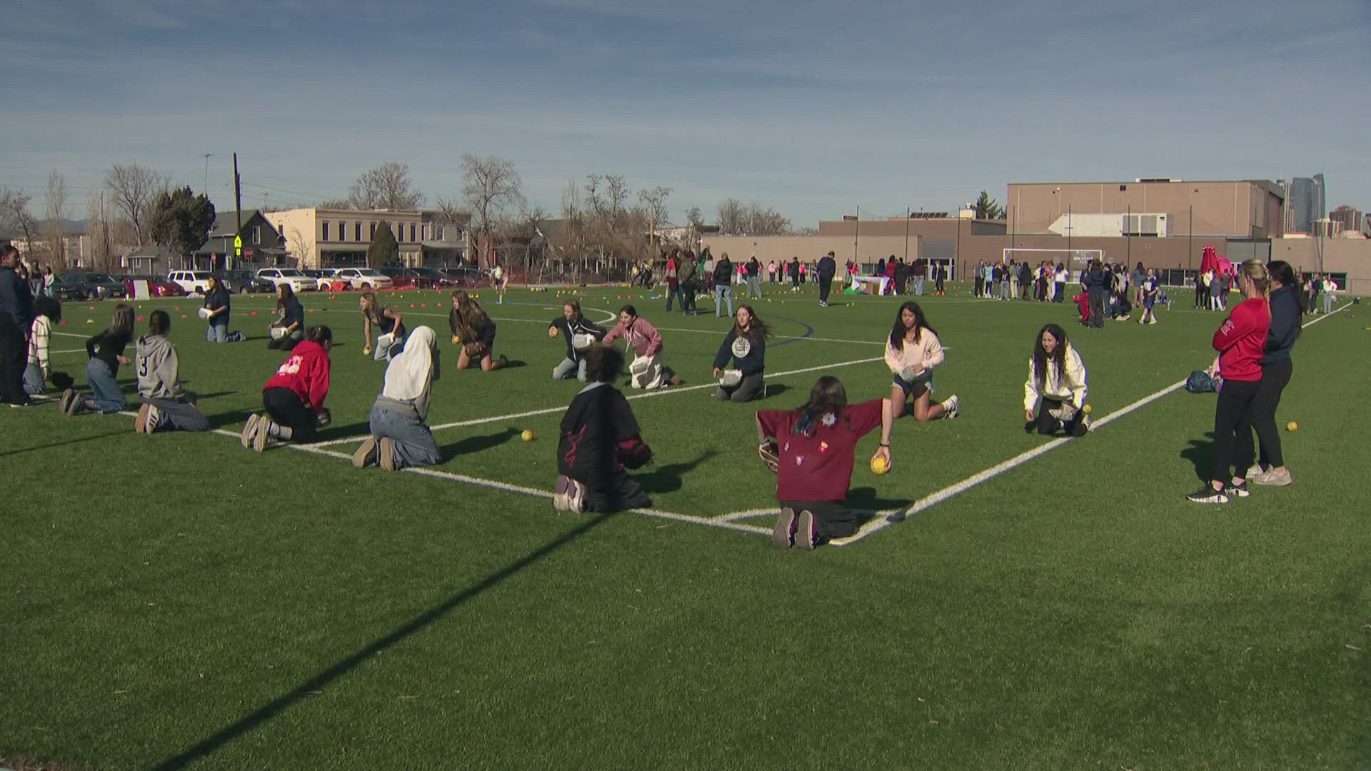 Denver middle school celebrates women in sports | 9news.com