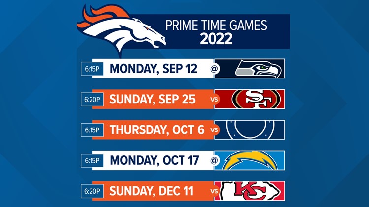 2022 Denver Broncos season schedule: NFL schedules announced | 9news.com