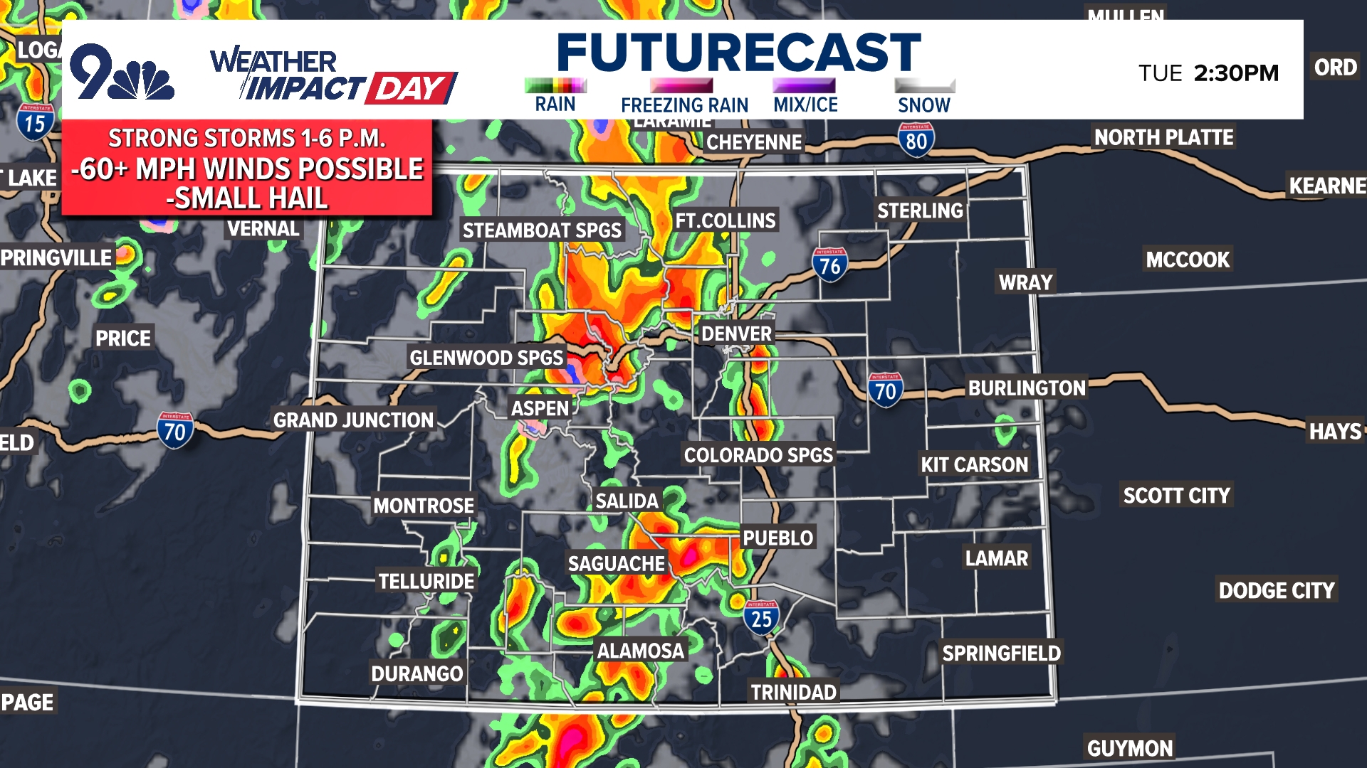 Severe thunderstorms, strong winds in Colorado forecast | 9news.com