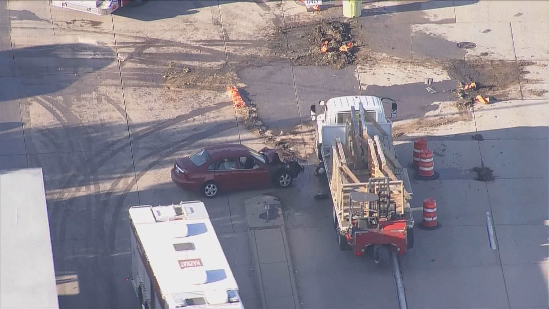 Fuel spill contained after injury crash in Aurora | 9news.com