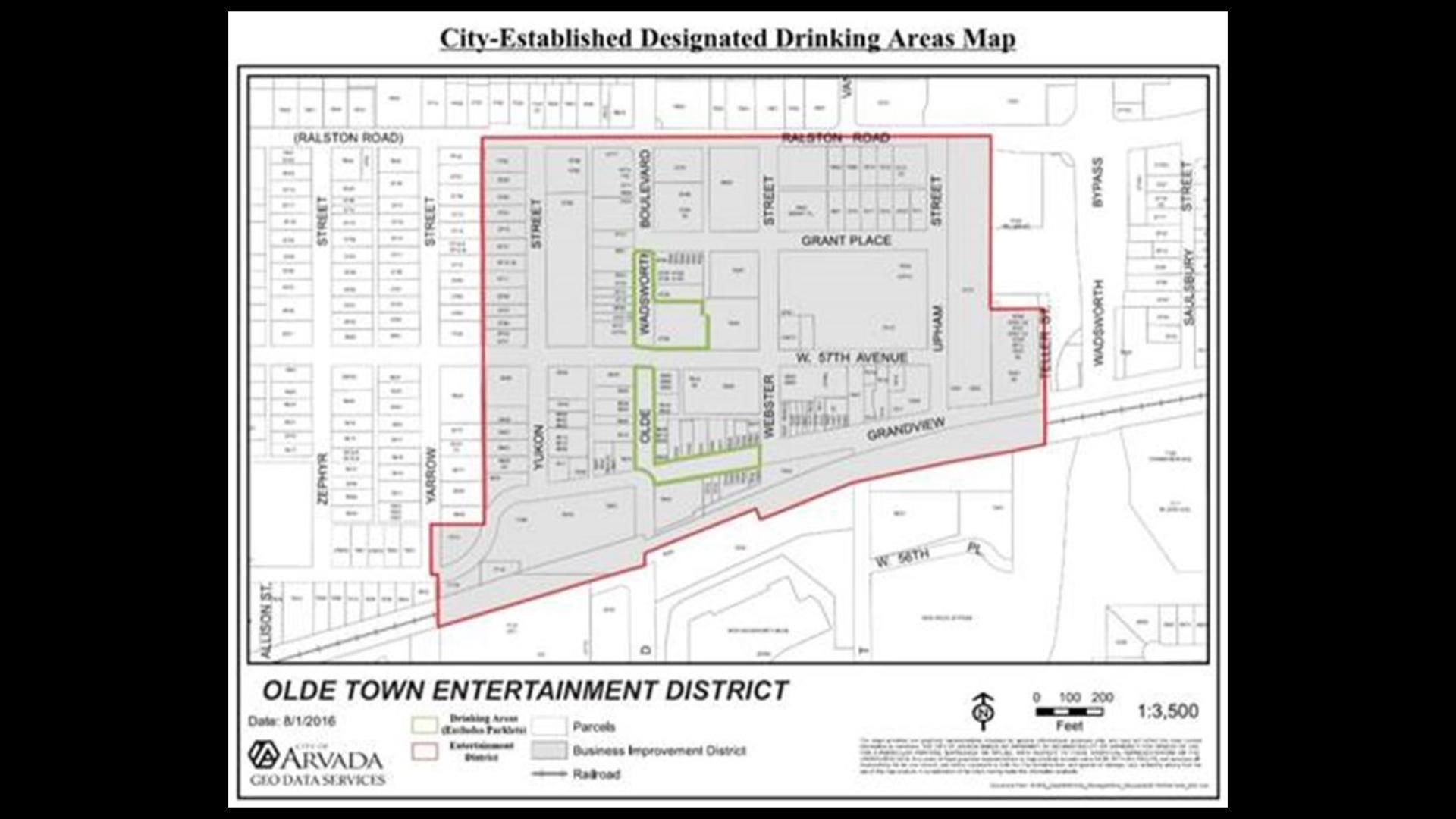 Olde Town Arvada opens designated drinking area | 9news.com