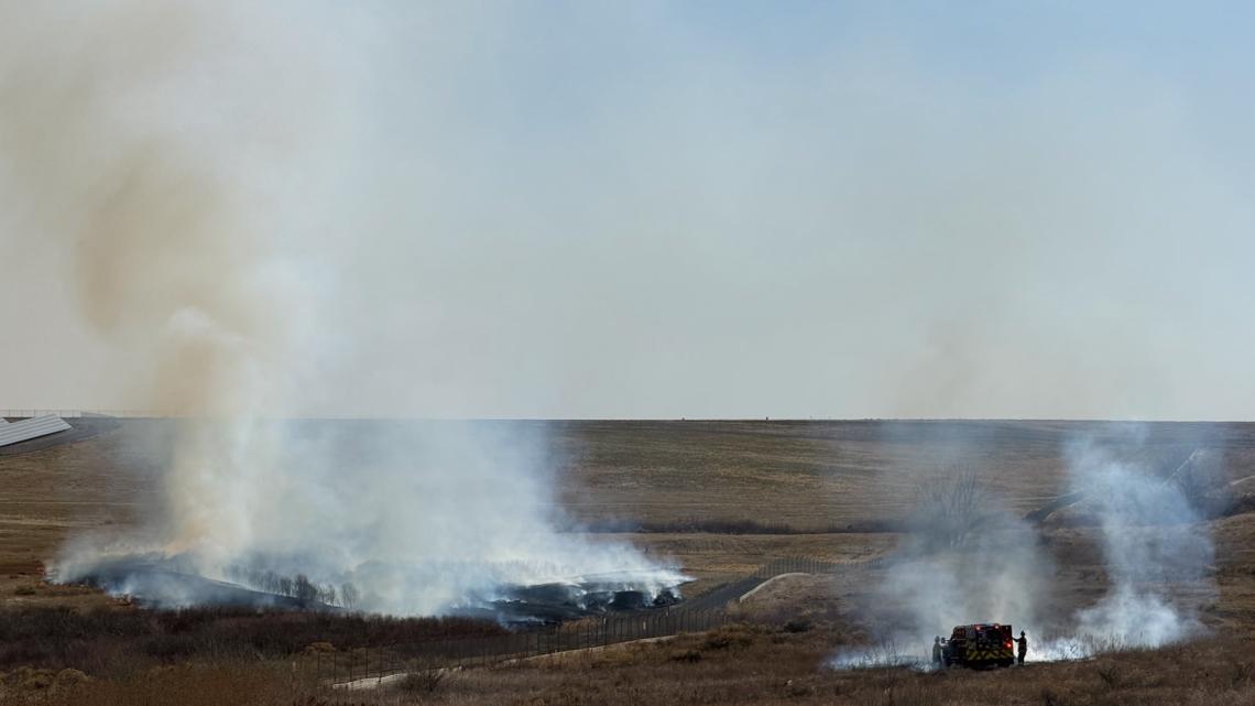 Crews work wildfire on Buckley Space Force Base property | 9news.com
