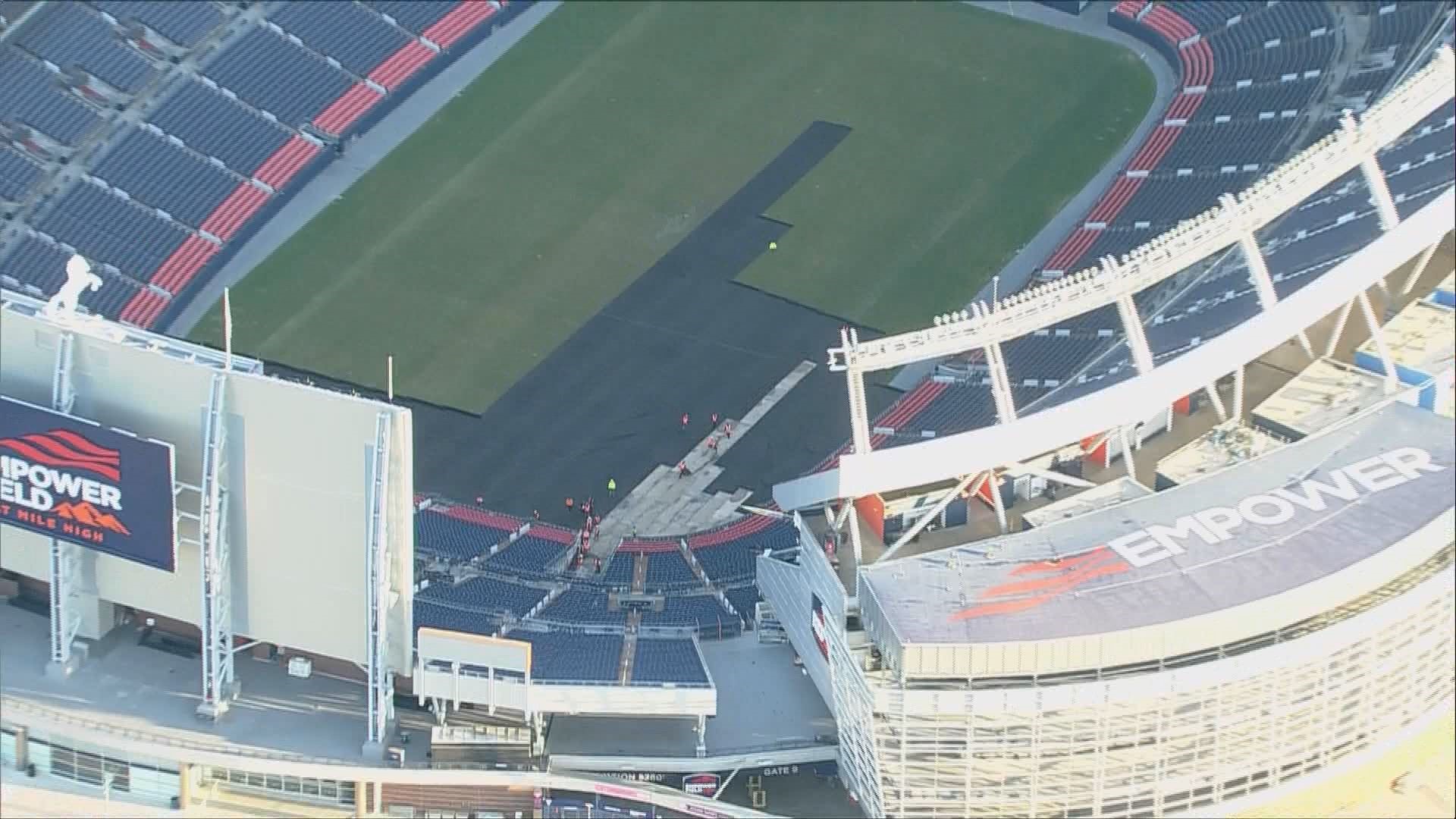 Denver stadium begins dirt transformation for Monster Jam tour | 9news.com