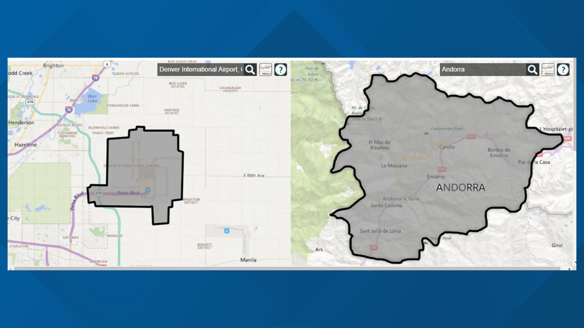 DIA is bigger than multiple major cities, all but 1 other airport ...