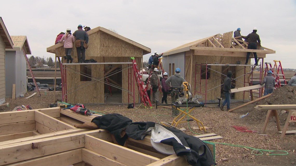 Tiny home village being constructed for unhoused veterans | 9news.com