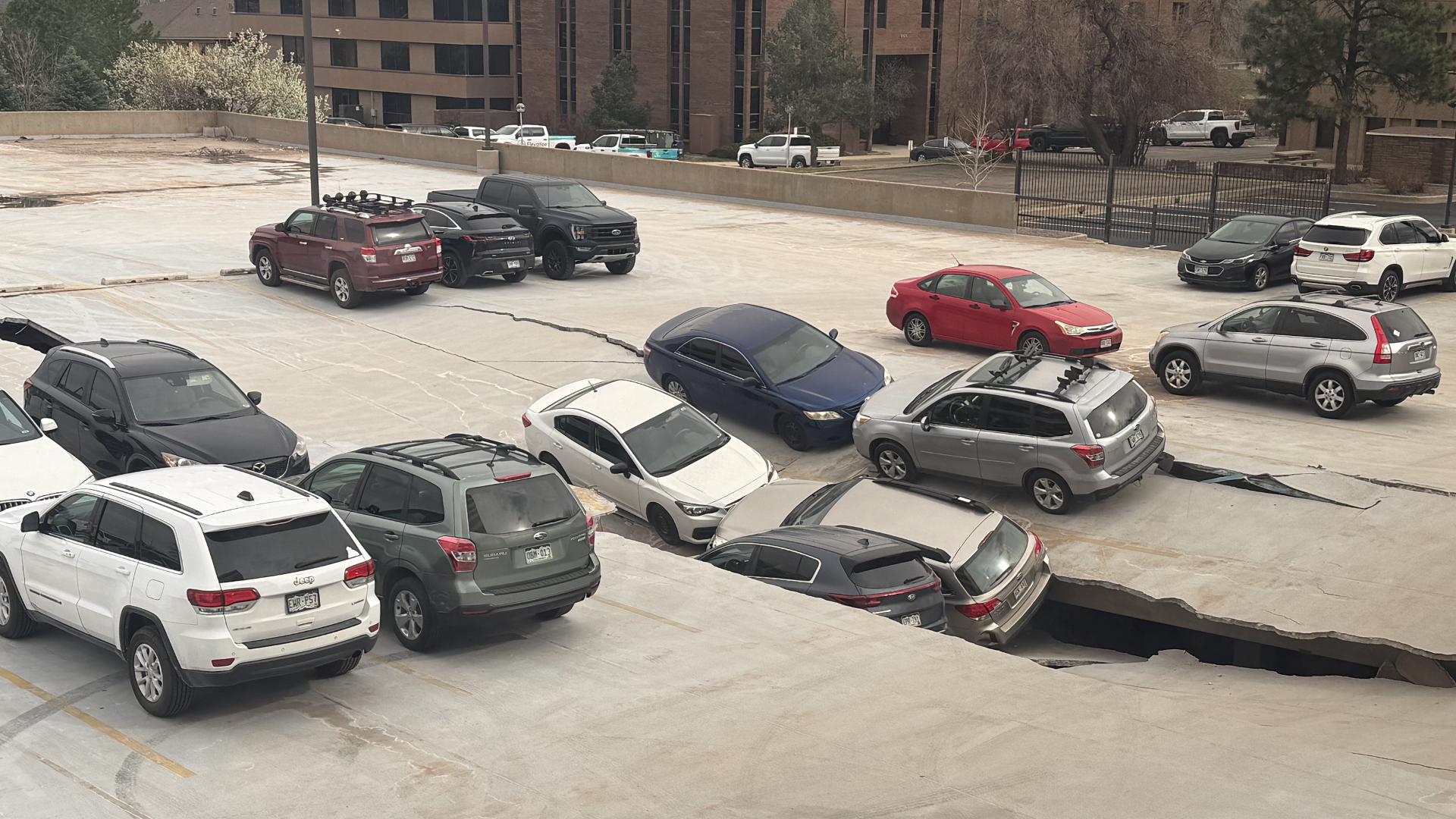 Cars stuck after Denver parking garage collapse | 9news.com