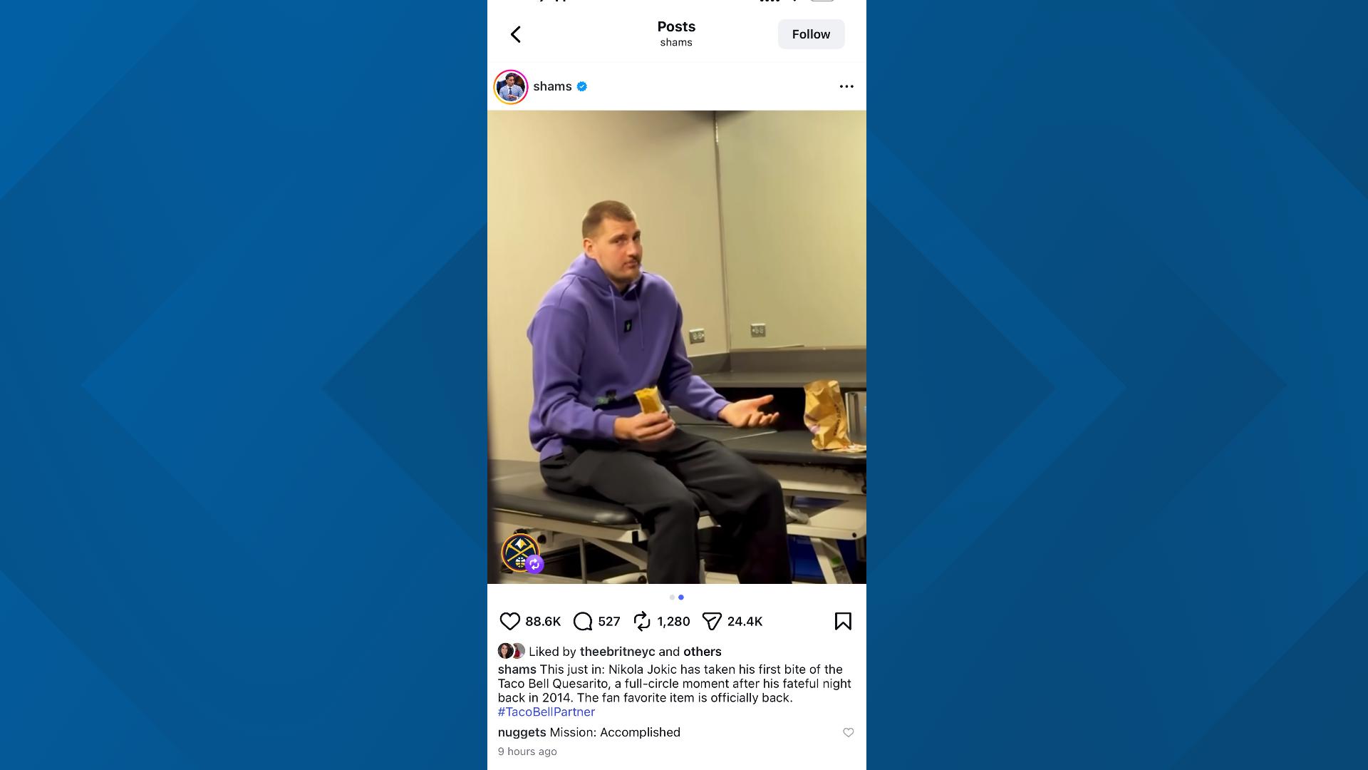 Nuggets superstar Nikola Jokic eats Taco Bell for the first time ...