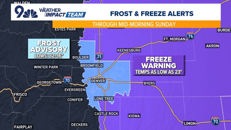 Colorado braces for first widespread freeze Sunday, frost in Denver ...