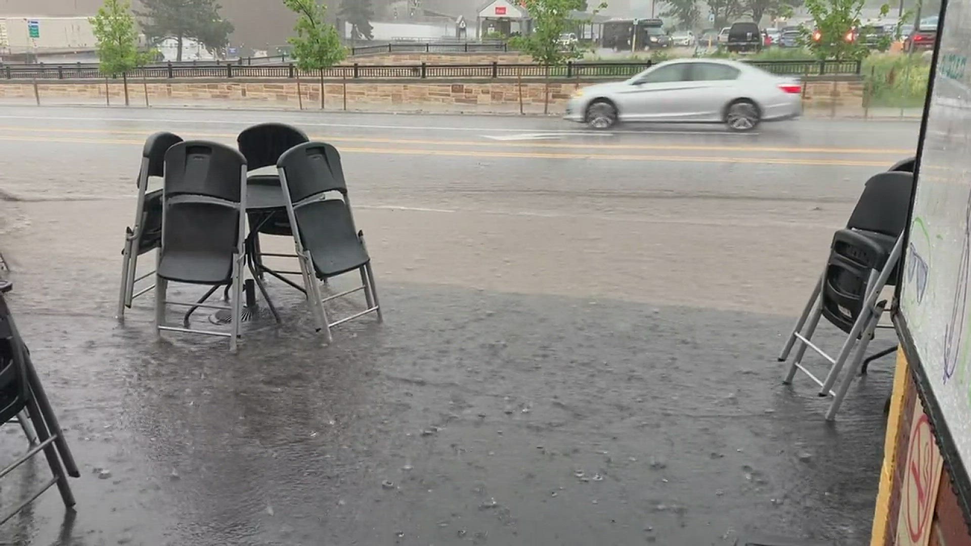 Torrential rain causes street flooding in Golden Thursday | 9news.com