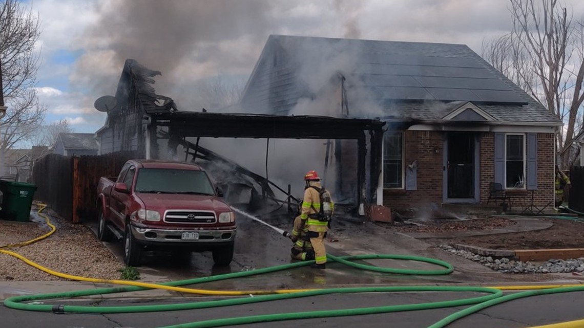 Westminster Fire crews battling garage fire | 9news.com