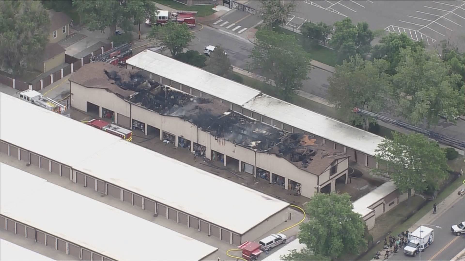 2 firefighters injured battling storage unit fire in Arvada | 9news.com