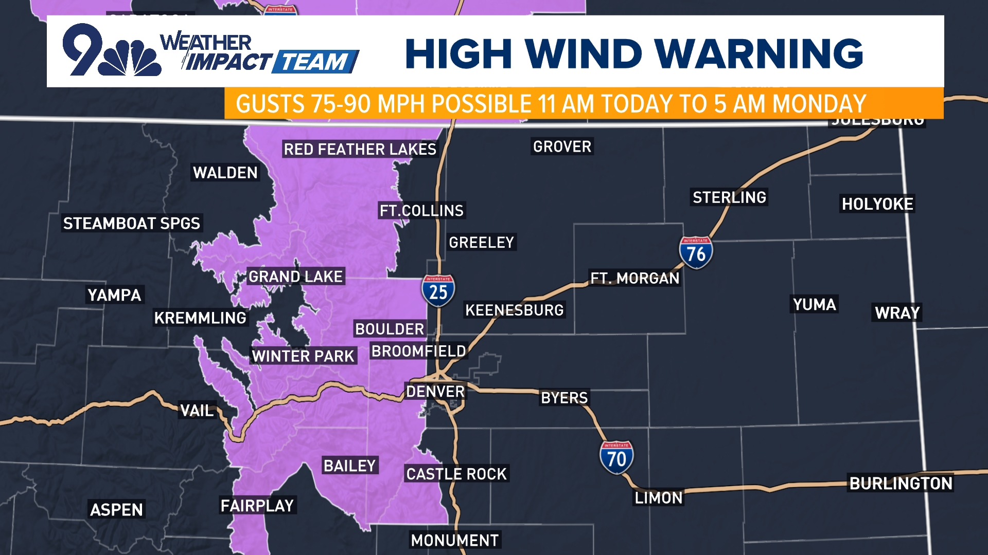 Latest forecast | High wind warning issued for potential gusts of 75-90 ...