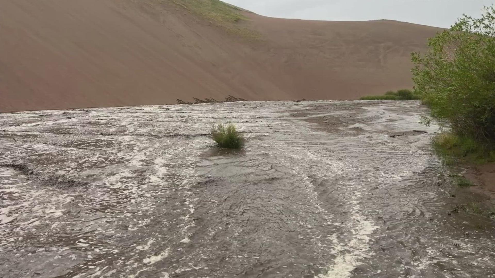 Flash flooding damage closes road at Great Sand Dunes National Park ...