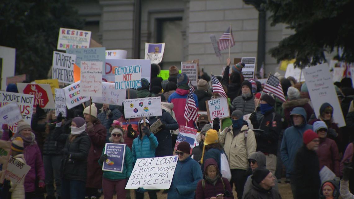 Protest against Trump, Musk policies at Colorado capitol on Presidents ...