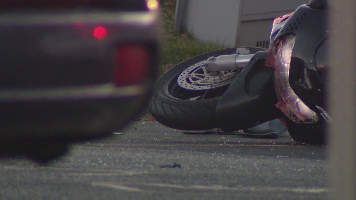 2 injured after crash involving motorcycle | 9news.com