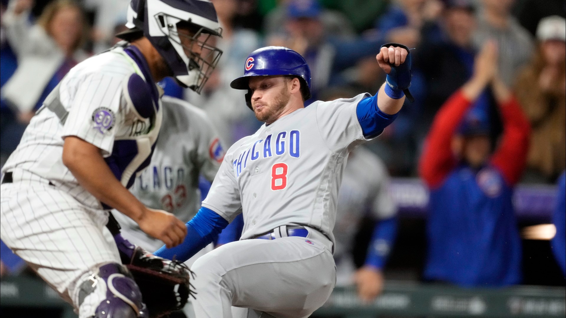 Yan Gomes gets key hit as Chicago Cubs top Colorado Rockies | 9news.com
