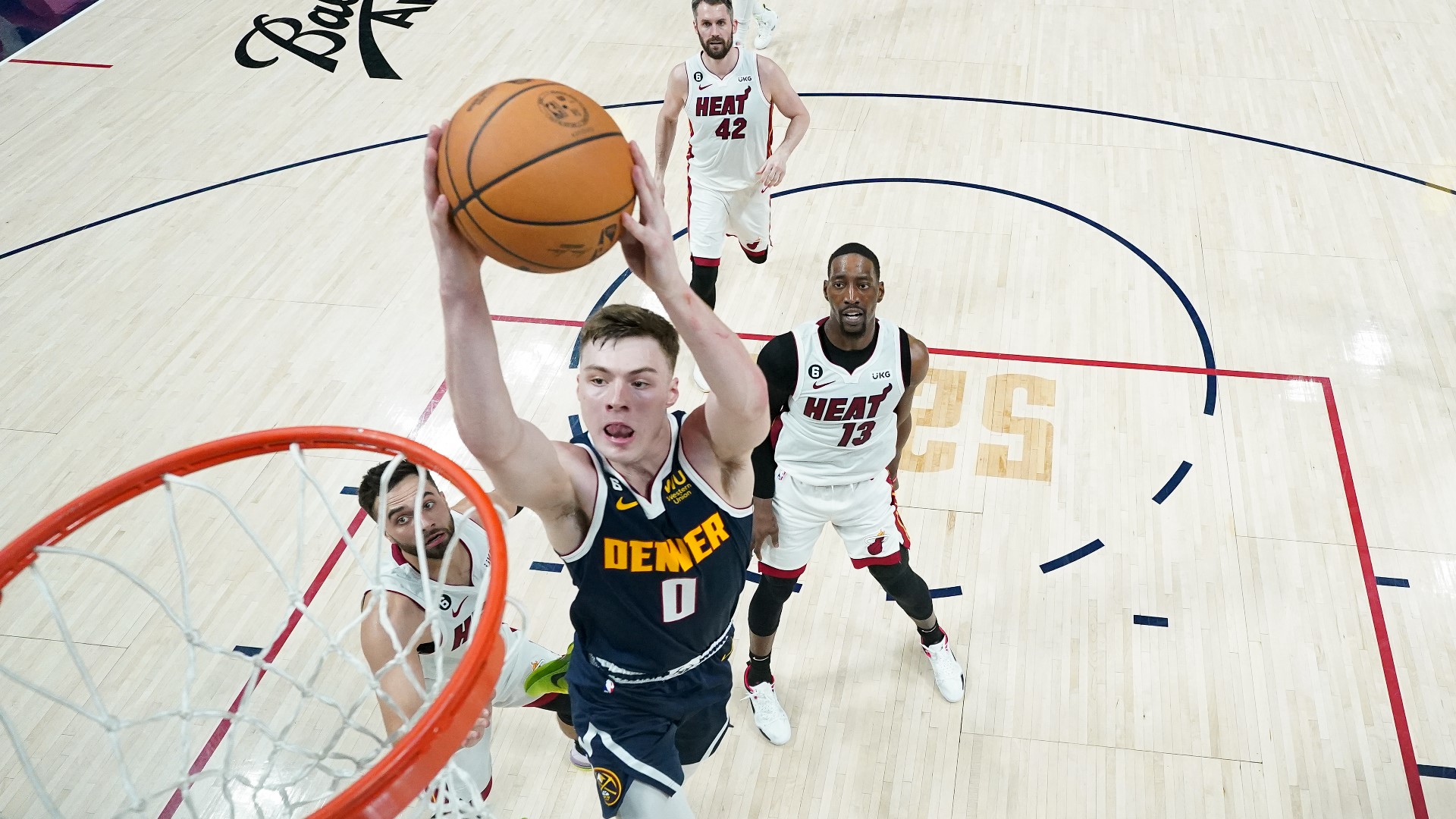 Christian Braun turns heads during NBA Finals Game 3 | 9news.com