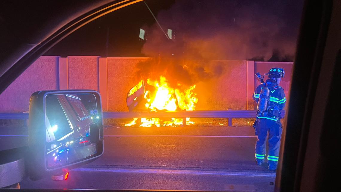 Vehicle crash, fire leaves 1 dead between Thornton and Adams County ...
