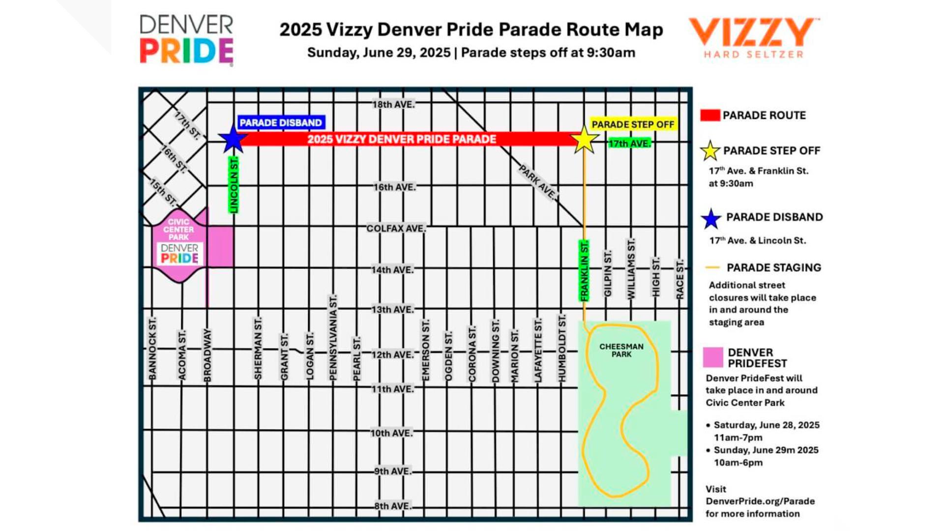 Denver Pride Festival 2025: Schedule, parade and concert info | 9news.com