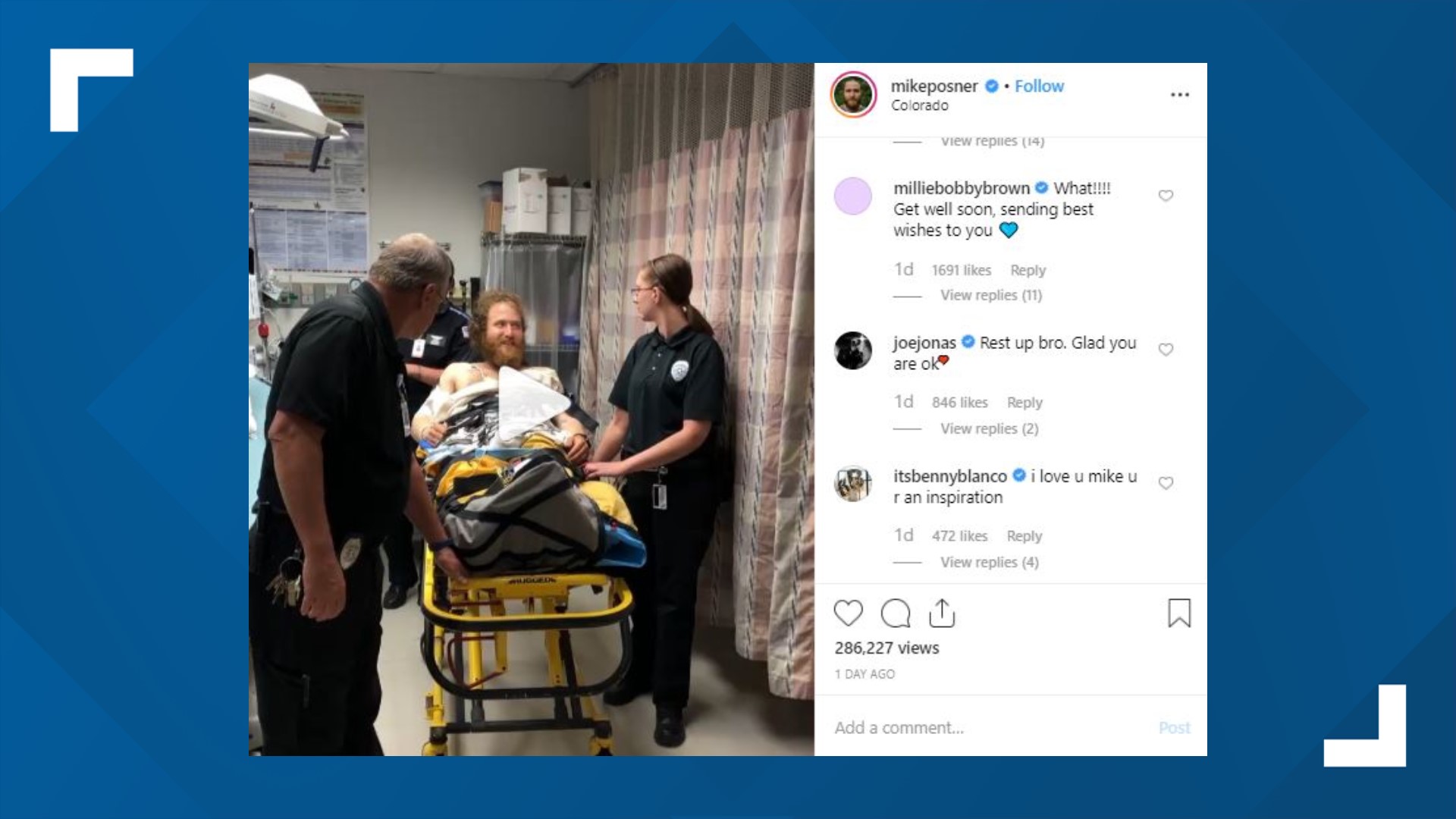 Mike Posner is in a Colorado hospital after he was bitten by a baby ...