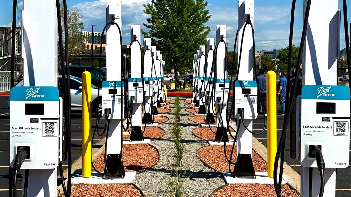 Denver opens largest EV charging hub at Ball Arena | 9news.com