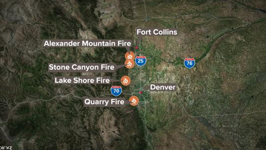 List, map of wildfires burning on Colorado Front Range | 9news.com