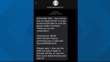 Coloradans get scam texts about 'unpaid toll' in Massachusetts | 9news.com