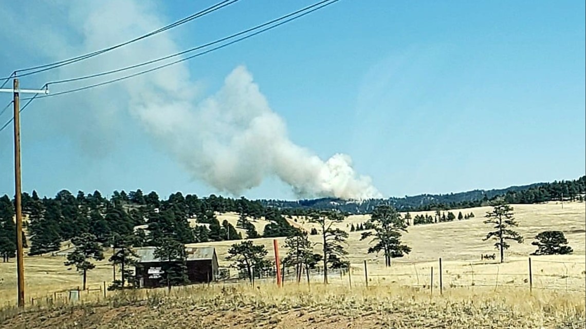 Wildfire burning in Colorado's Rampart Range near Woodland Park | 9news.com