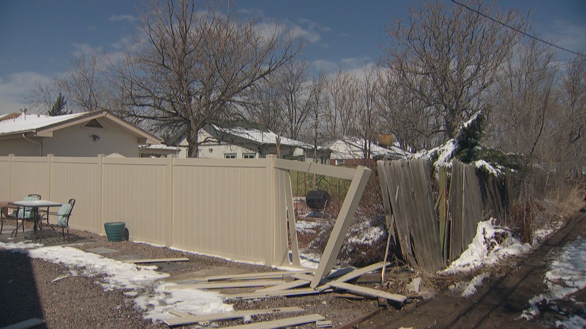 Suspect hit house, officer hit fence in Denver police chase | 9news.com