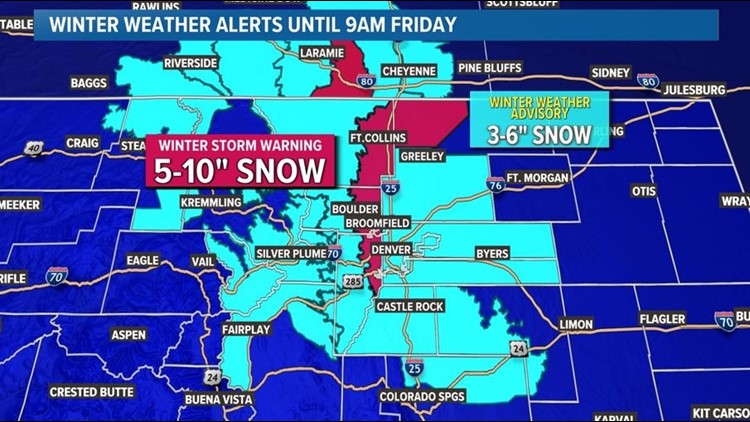 Colorado Winter weather advisories | how much snow will we get | 9news.com