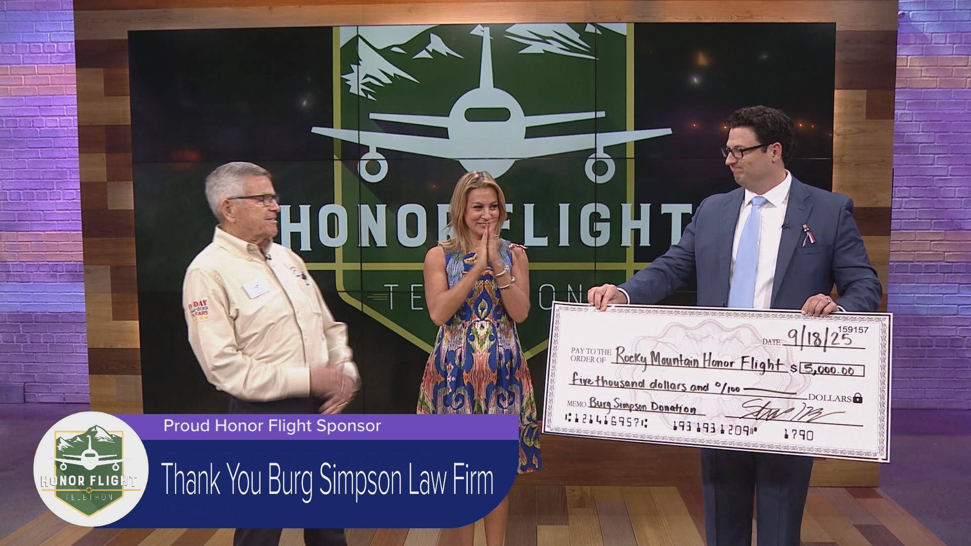 Burg Simpson Law Firm Donates $5,000 to Rocky Mountain Honor Flight ...