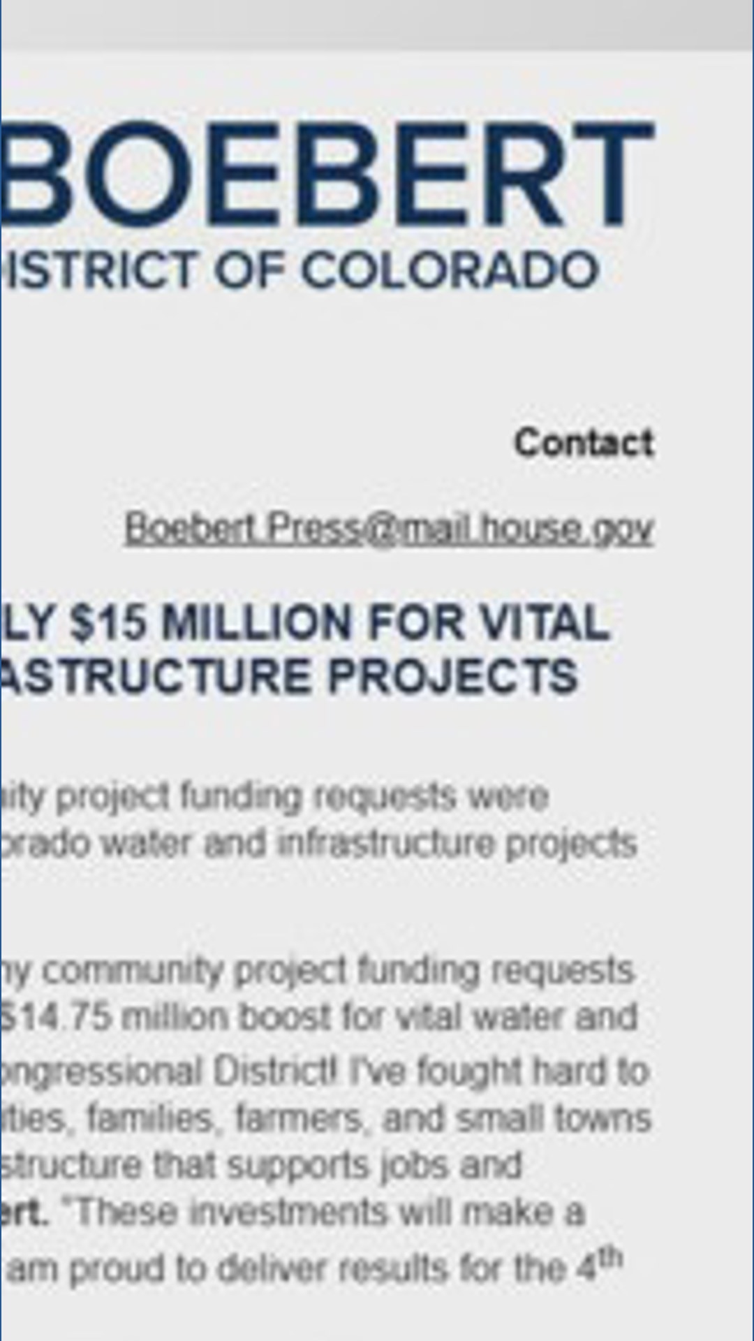 Boebert still taking credit for local projects | 9news.com