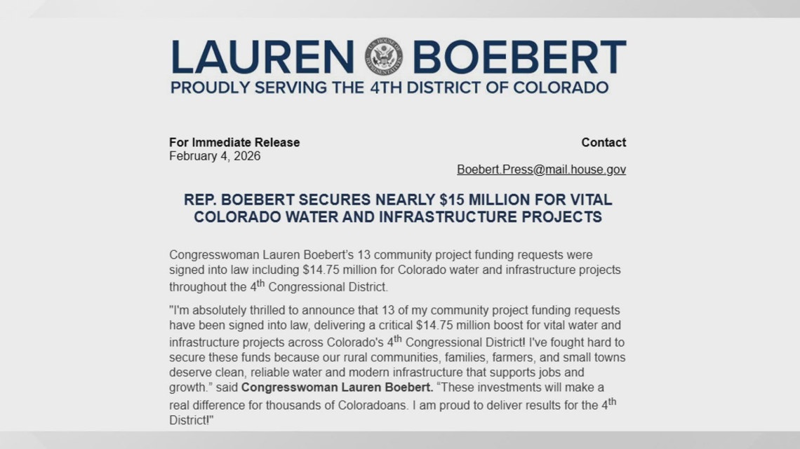 Boebert still taking credit for local projects | 9news.com
