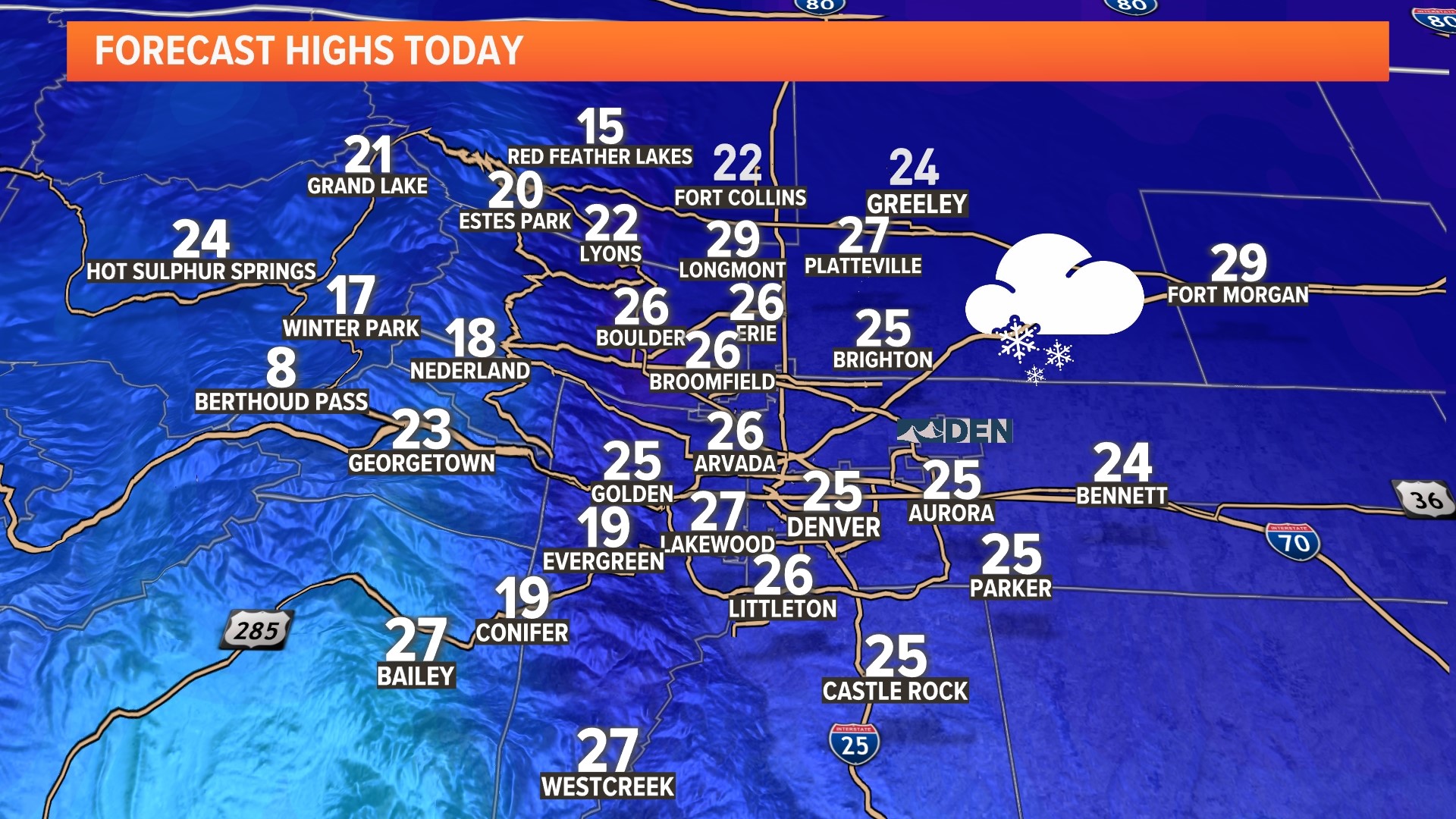 Snow and falling temperatures Thursday | 9news.com