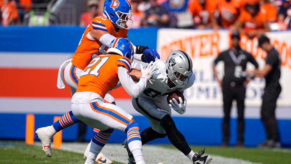 Pat Surtain 100-yard pick six keys Broncos' win over Raiders | 9news.com