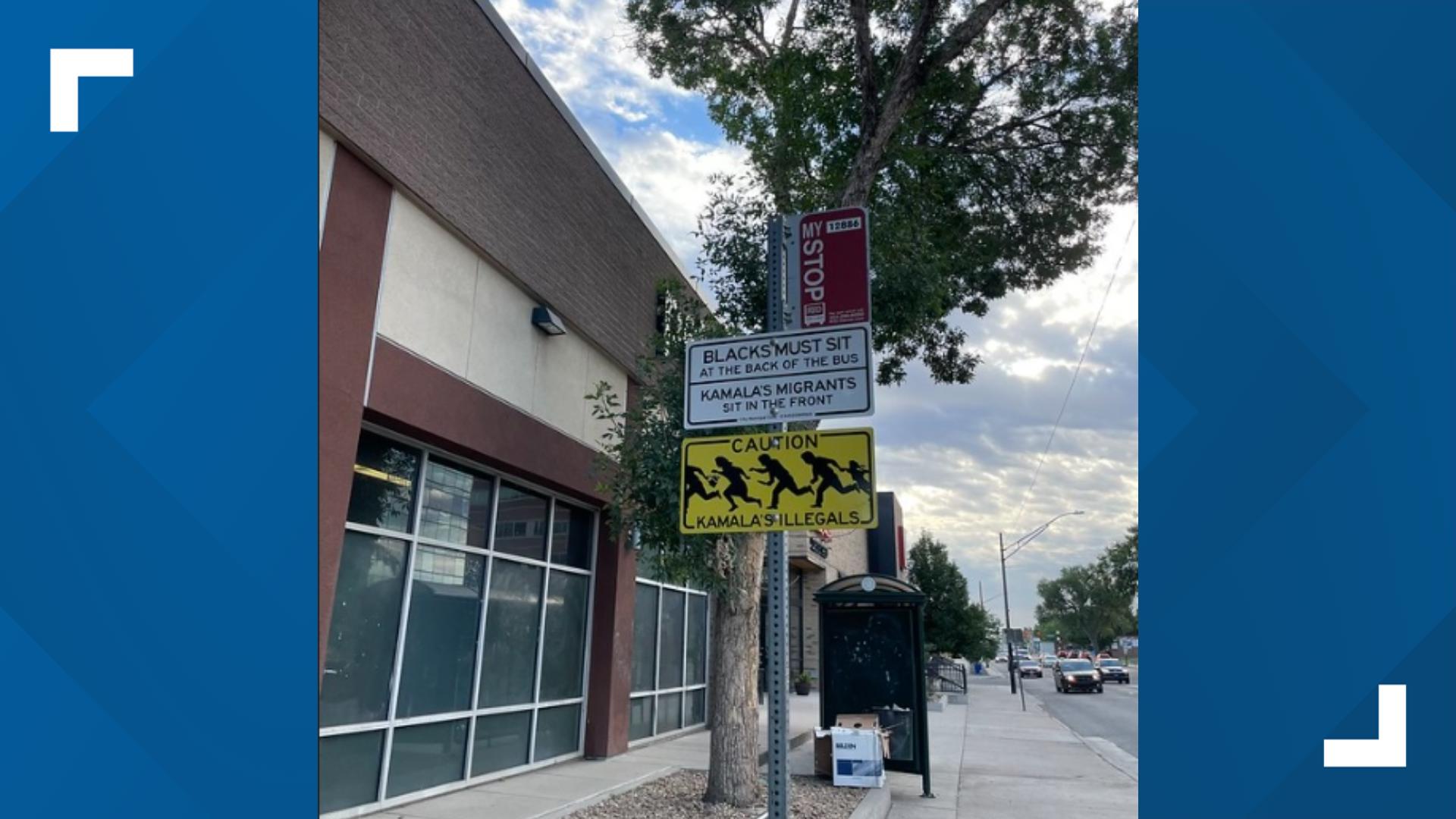 Racist signs reported at Denver RTD bus stops | 9news.com