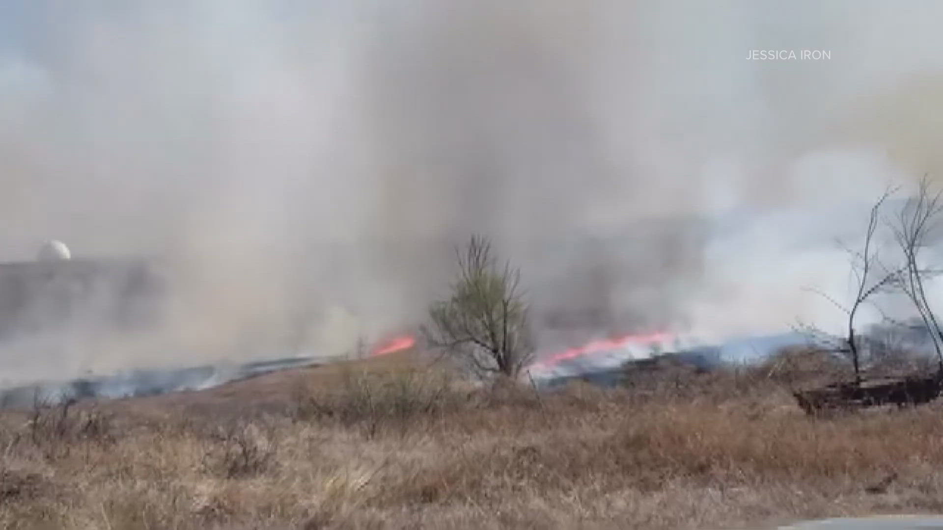 Crews work wildfire on Buckley Space Force Base property | 9news.com