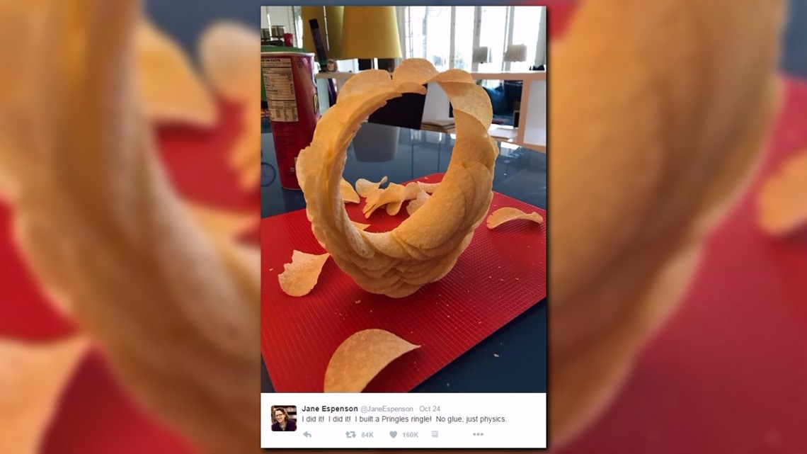 The Pringles 'ringle' cares not for your gravity | 9news.com