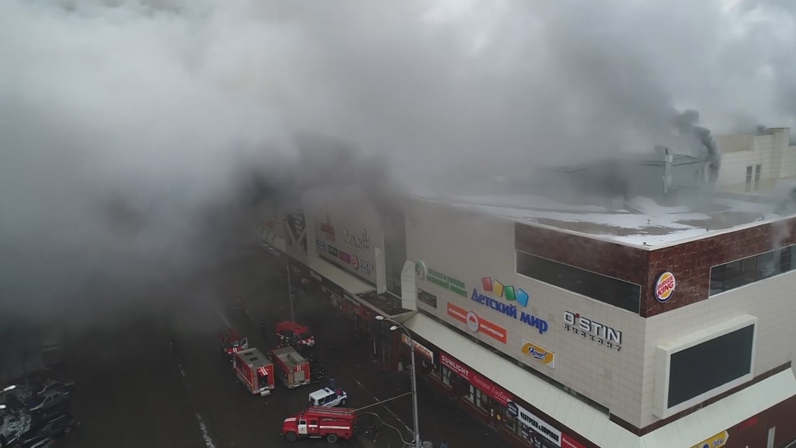 Russian shopping mall fire kills 64; no alarms reported | 9news.com