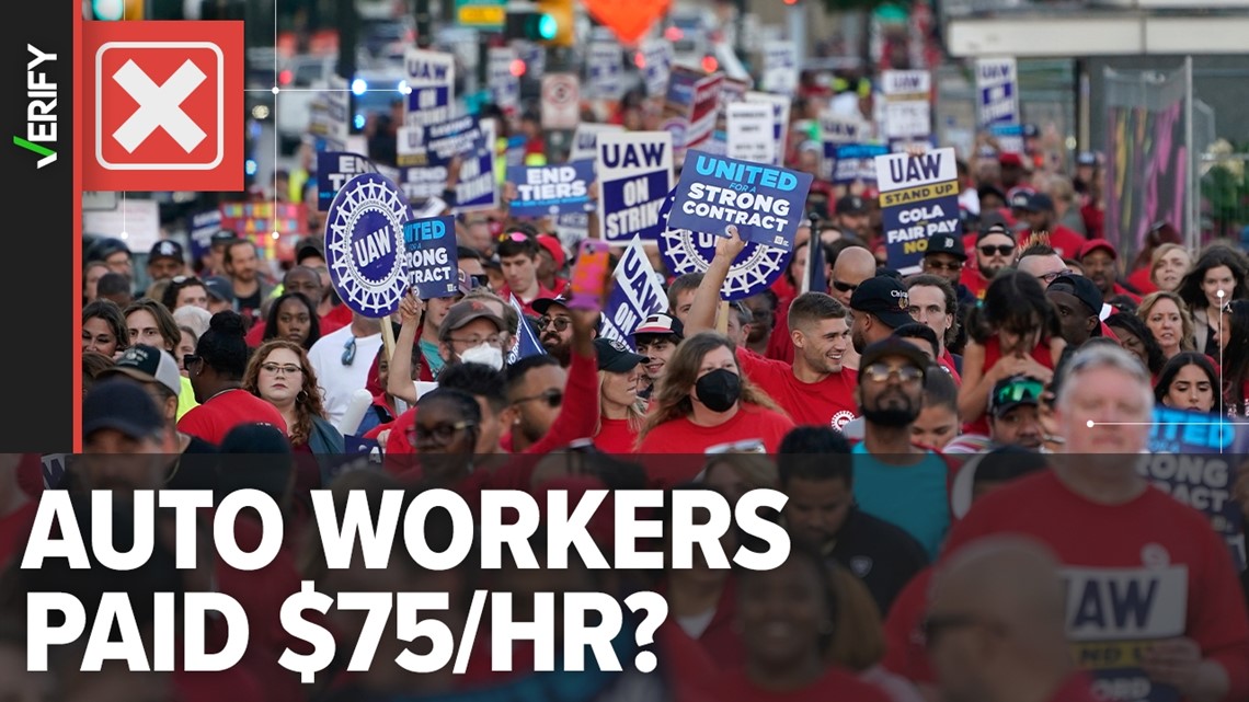 No, UAW workers are not paid $75 an hour | 9news.com