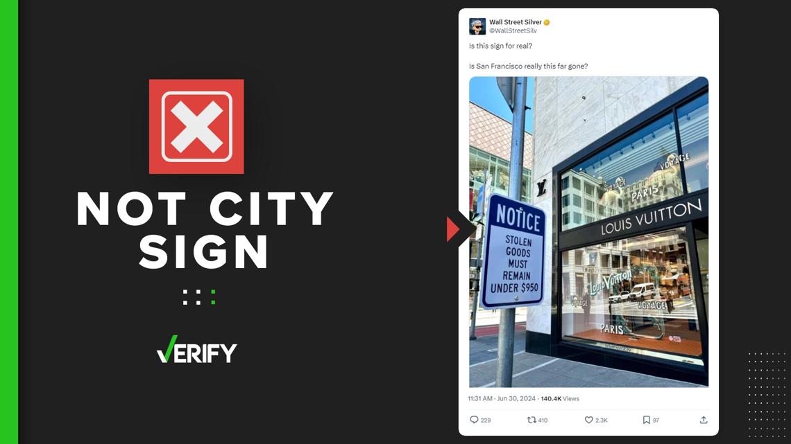 Stolen goods signs in San Francisco weren’t posted by city | 9news.com
