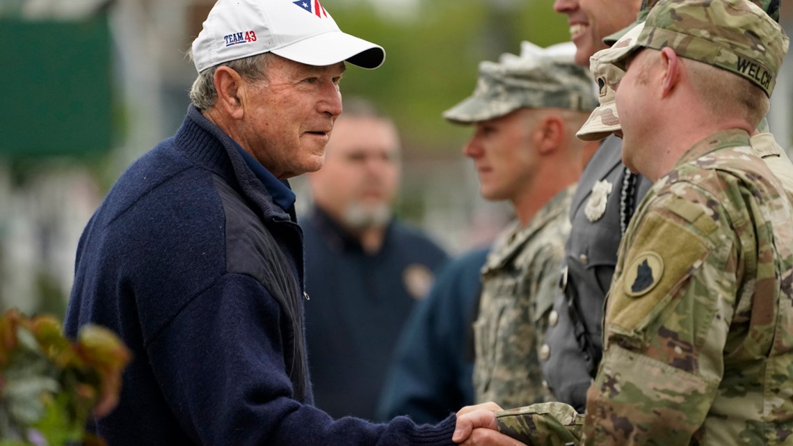 George W. Bush honors veterans on Memorial Day in Maine | 9news.com