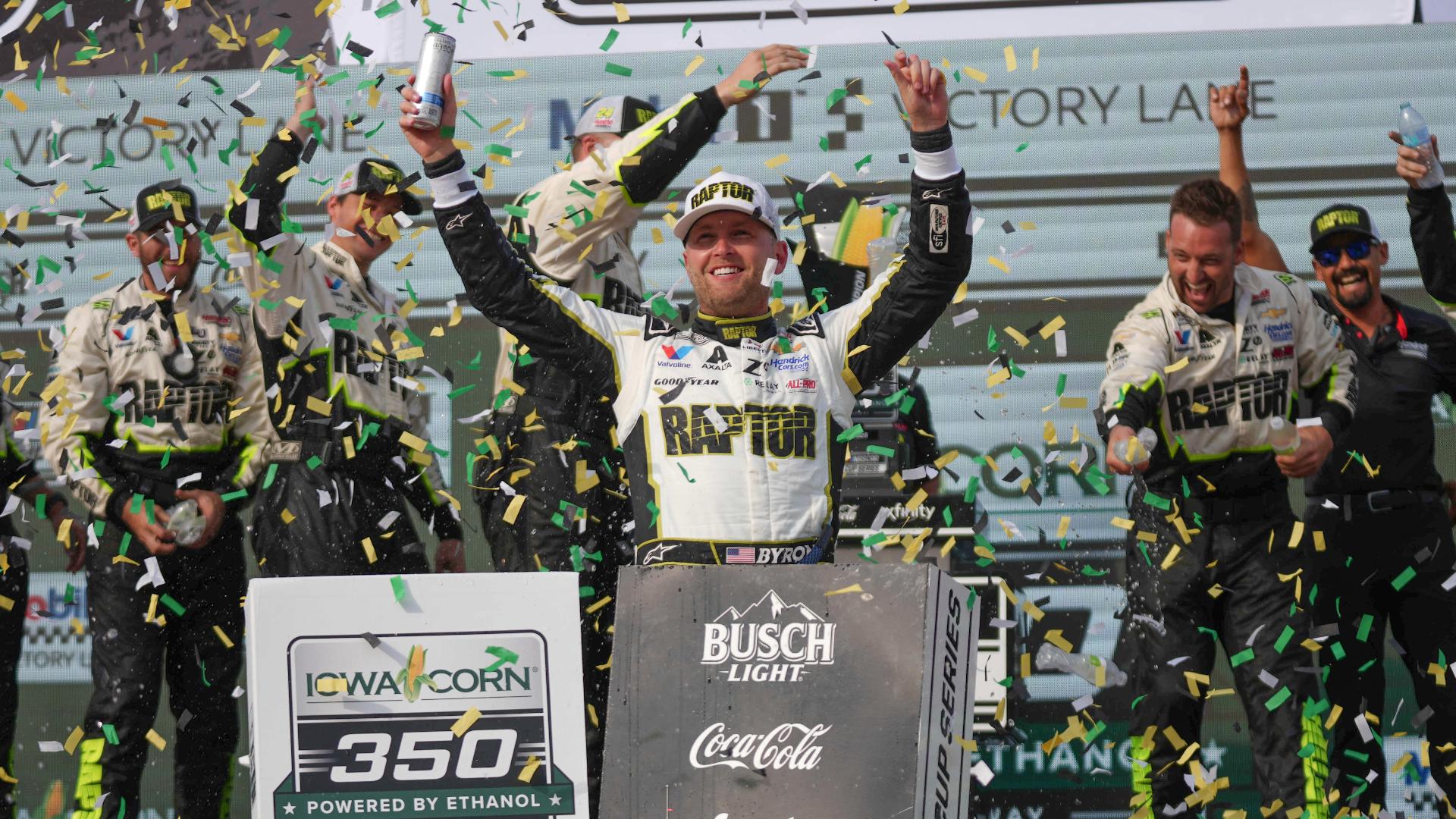 William Byron wins NASCAR Cup race at Iowa Speedway with fuel strategy ...