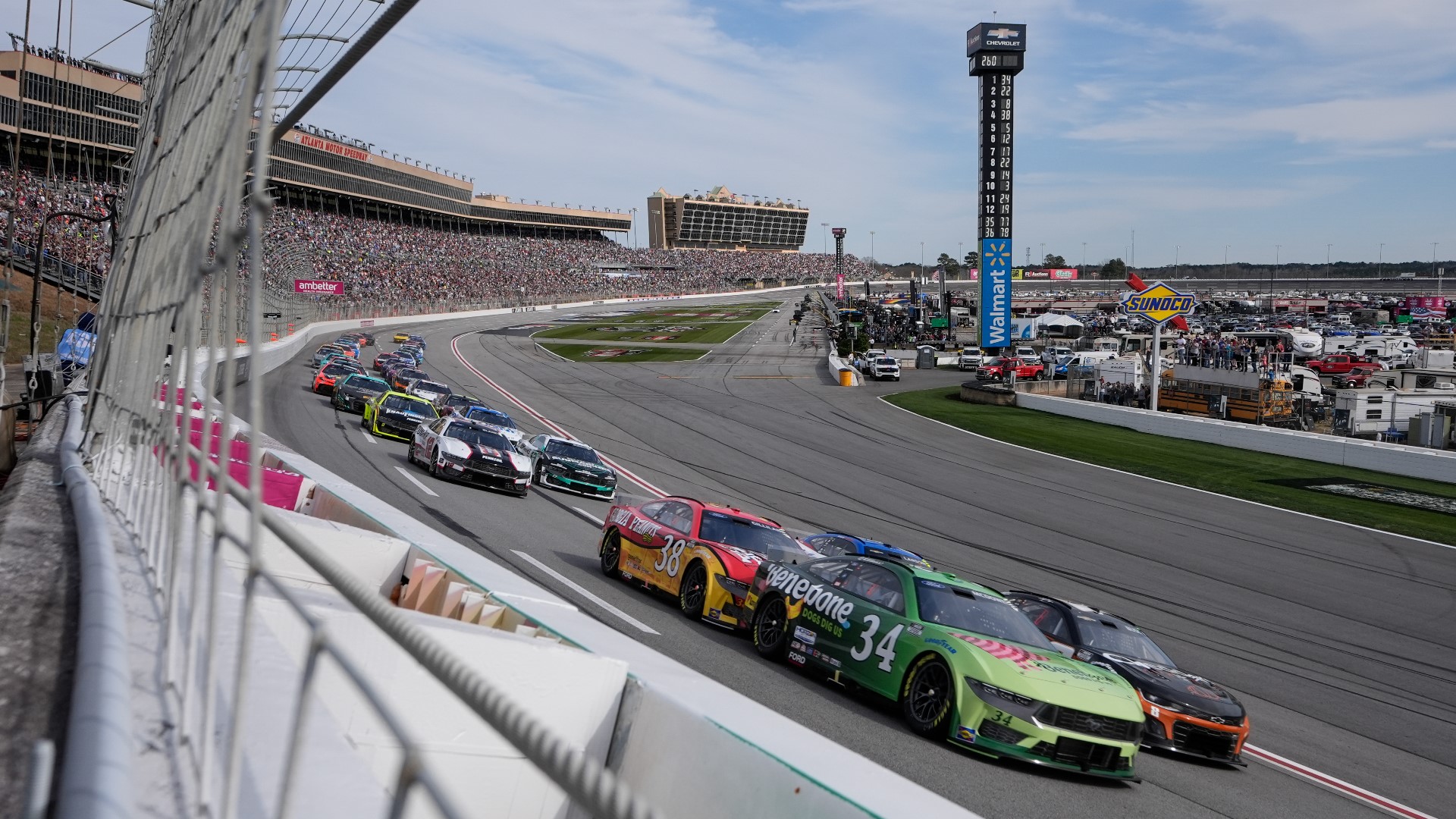 Suarez edges Blaney, Busch in thrilling 3-wide finish at Atlanta ...