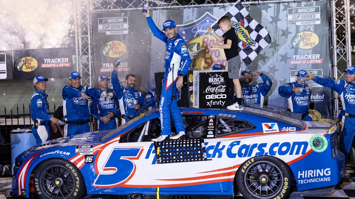 Kyle Larson wins Bristol night race; Truex, Keselowski eliminated ...