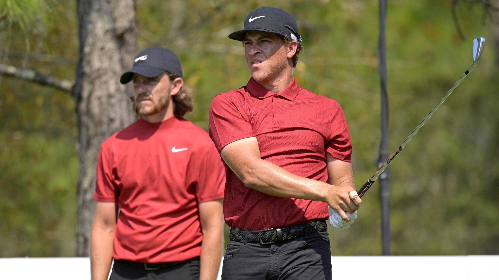PGA golfers honor Tiger Woods by wearing red, his typical colors ...