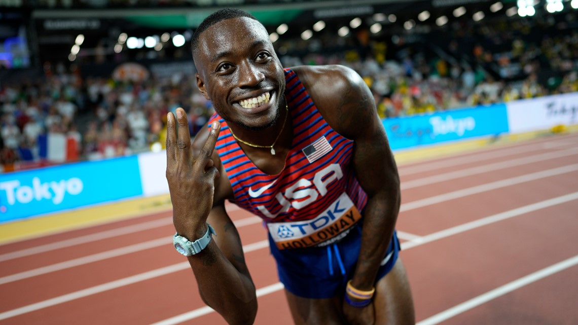 Chesapeake native Grant Holloway sprints to 3-peat | 9news.com